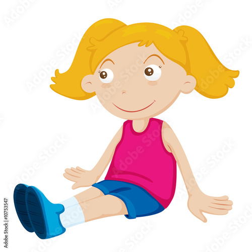 Girl Sitting Down Clip Art