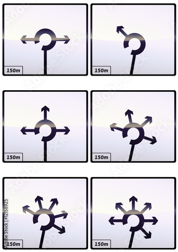 "Panneaux d'indication rond-point (détouré)" fichier vectoriel libre de ...