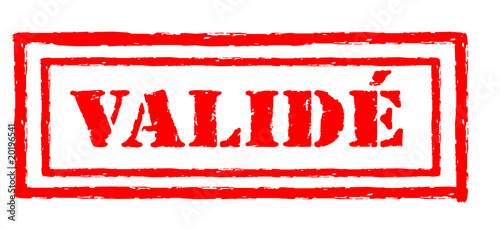 Papier peint tampon validé" - dangereux - rouge • PIXERS.fr