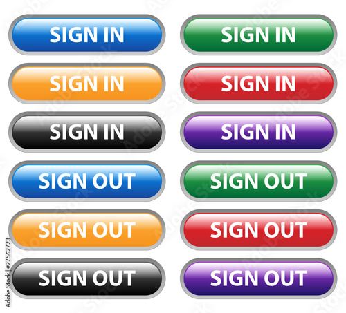 ""SIGN IN" & "SIGN OUT" Buttons Set (login logout access connect ...