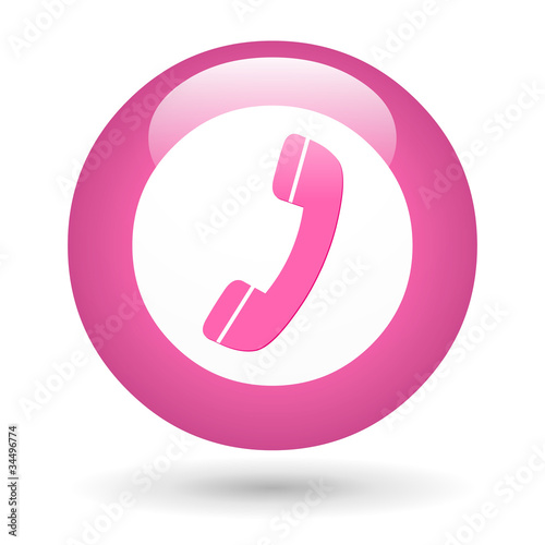 "Icône téléphone rose" photo libre de droits sur la banque d'images ...