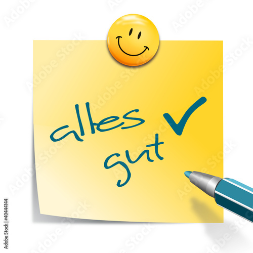 "Zettel alles gut mit Smiley" Stockfotos und lizenzfreie Vektoren auf ...