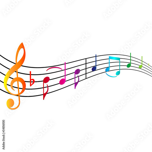 "Bunte Musiknoten mit Textfreiraum" Stockfotos und lizenzfreie Vektoren ...