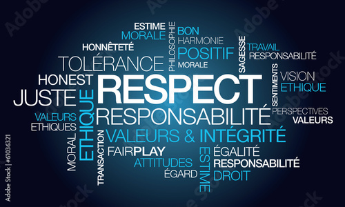 "Respect tolérance valeurs nuage de mots illustration" photo libre de ...