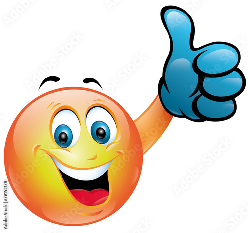 "SMILEY POUCE LEVE" photo libre de droits sur la banque d'images ...