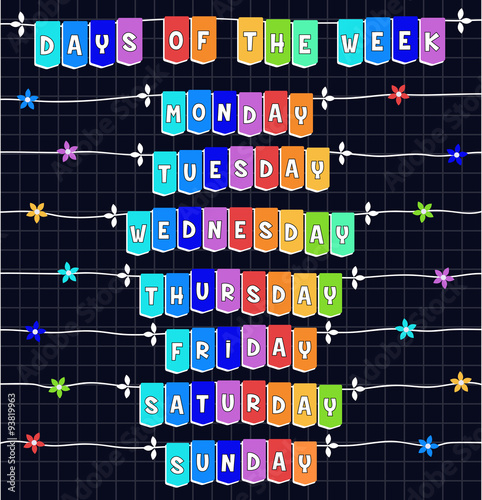 "Days of the week - cartoon template" Stock image and royalty-free ...
