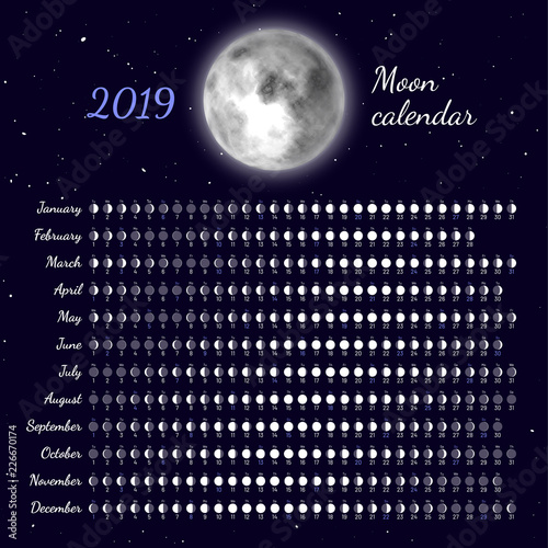 Moon Phases 2019 Lunar Calendar For Nasa Ghana